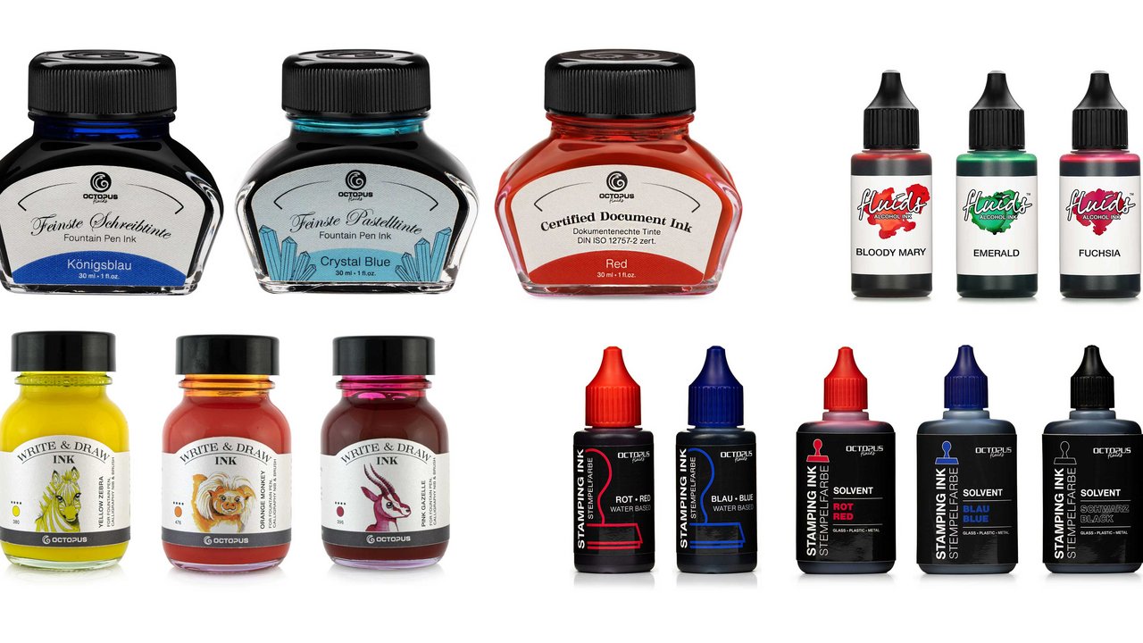Creative inks for drawing, painting, writing and stamping: Octopus Fluids