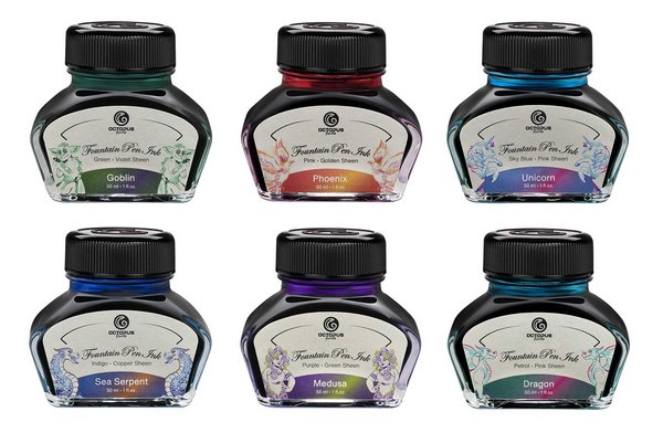 Octopus Fluids Sheen inks for fountain pens and calligraphy nibs ...