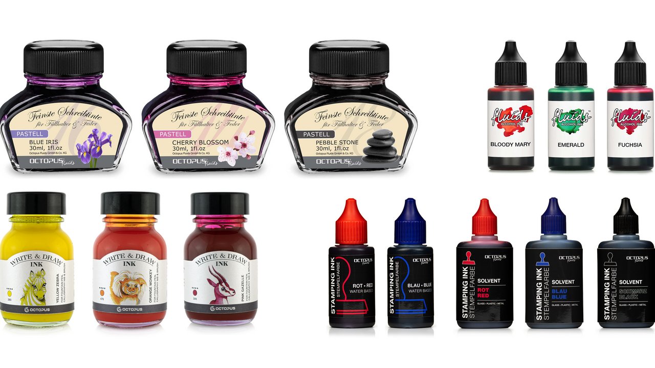 Creative inks for drawing, painting, writing and stamping: Octopus Fluids
